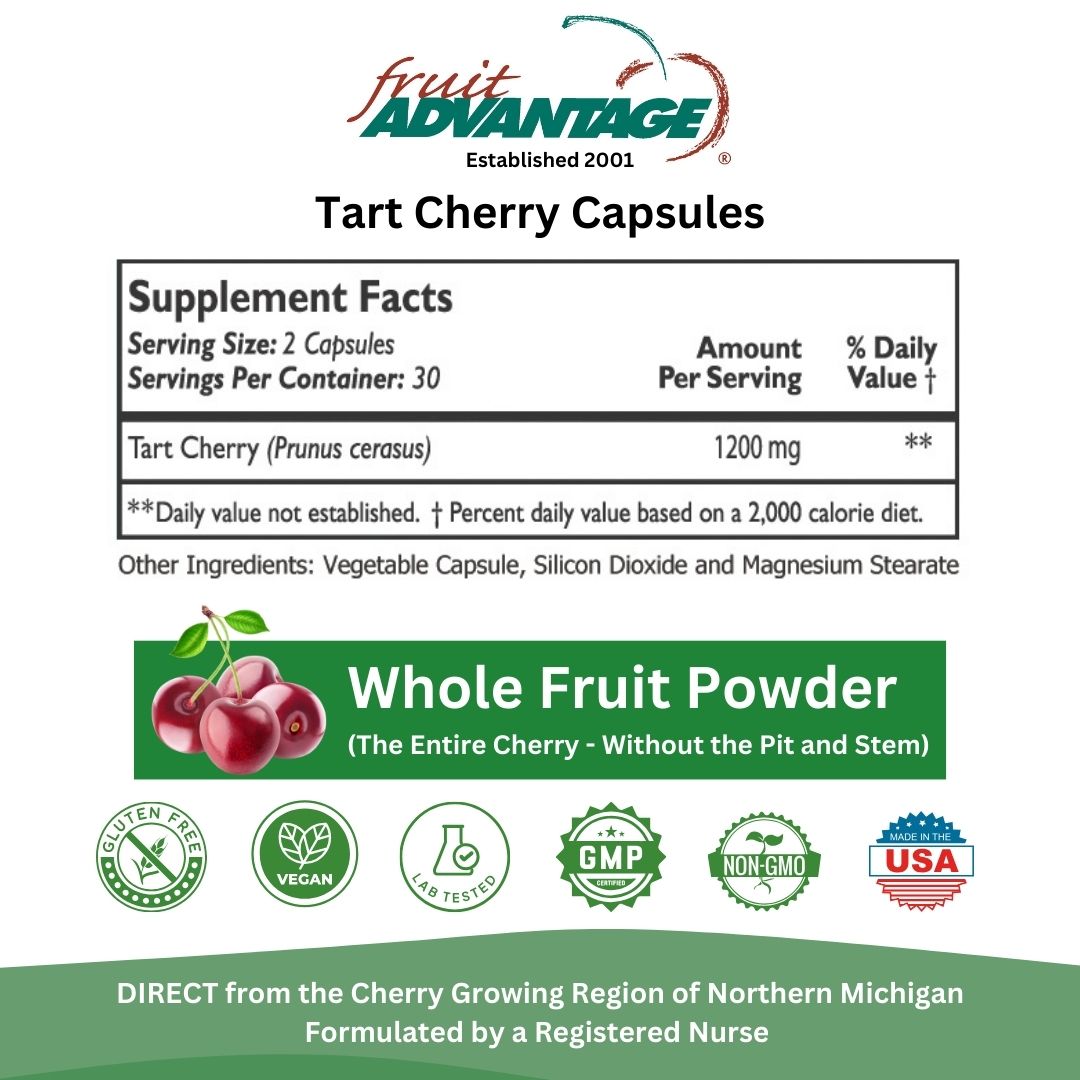 Fruit Advantage Tart Cherry Capsules Joint Formula - 60 count ...