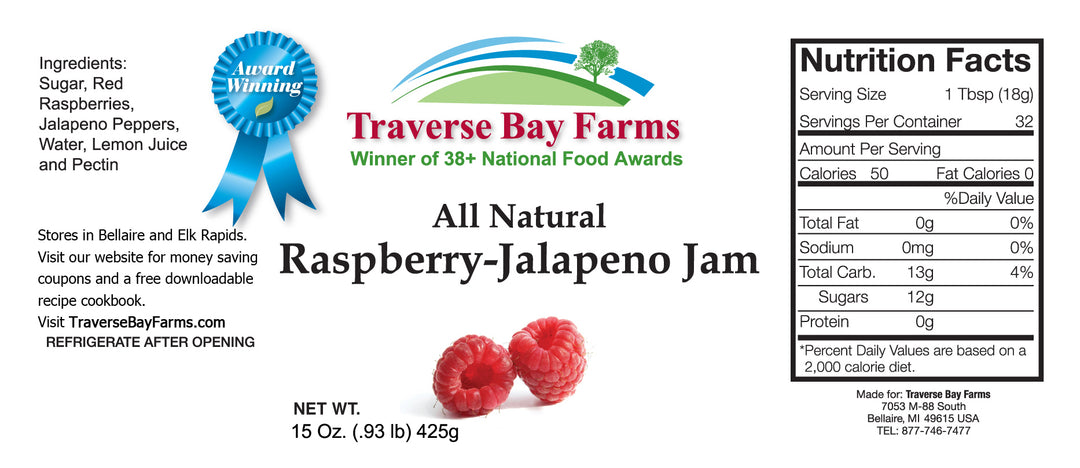 Red Raspberry Jalapeno Jam - 15 oz. – Traverse Bay Farms